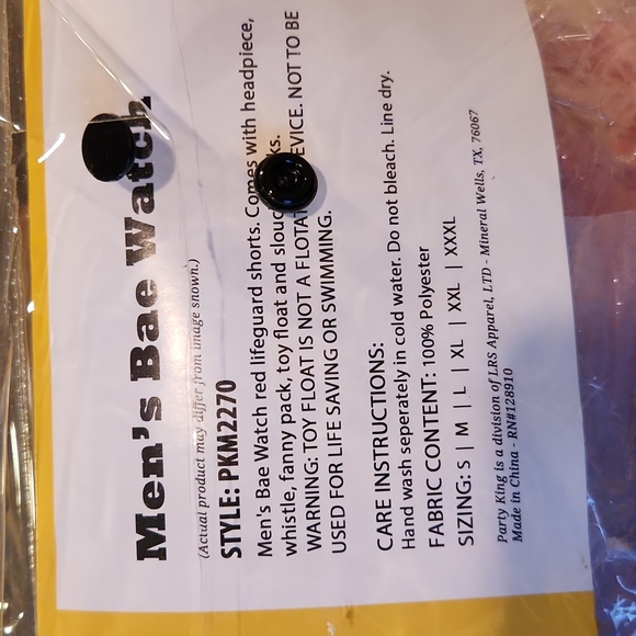 Party King | Other | Mens Bae Watch Costume | Poshmark